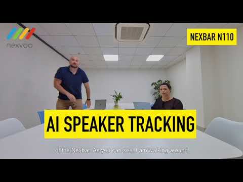 AI Speaker Tracking Function | Nexvoo N110 4K UHD AI-Powered Video Conferencing Bar