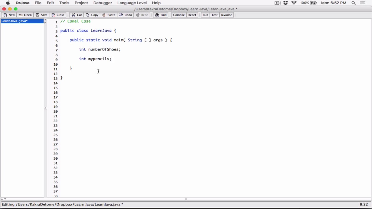 14. Variable naming convention (Camel case) - Learn Java