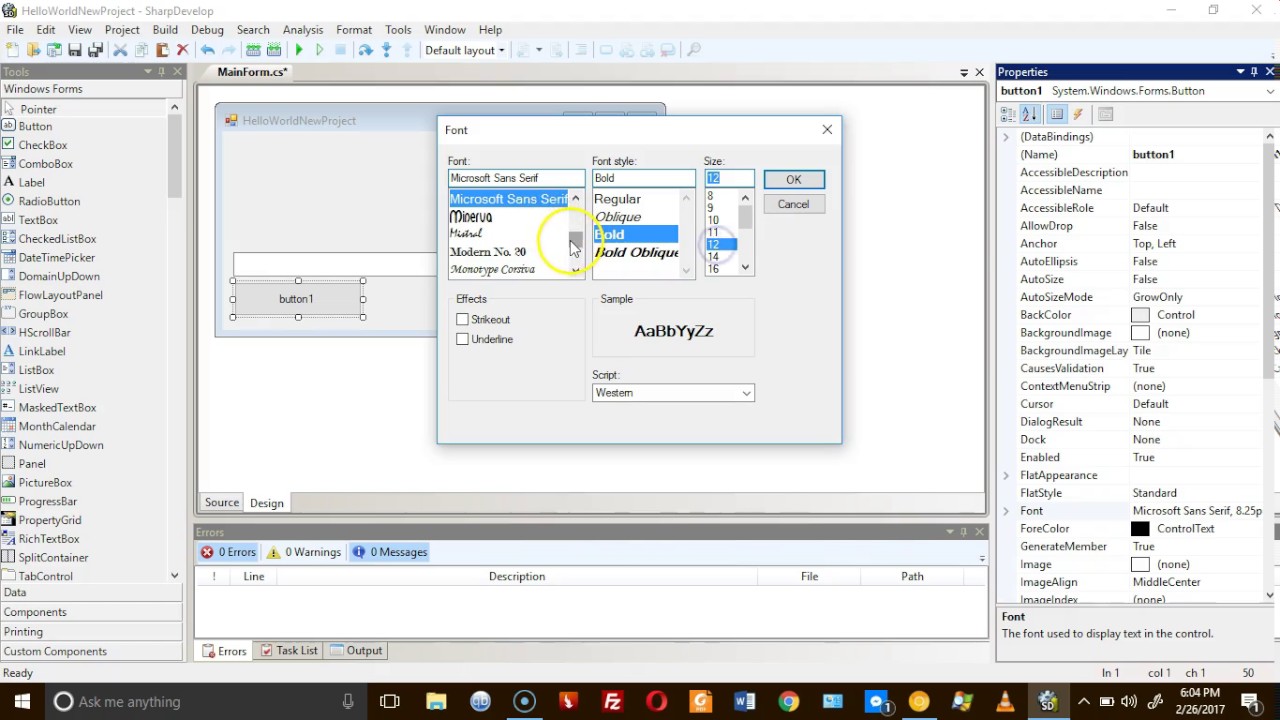 Sharpdevelop Hello World