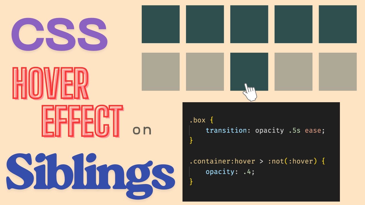 CSS Hover Effect on Siblings