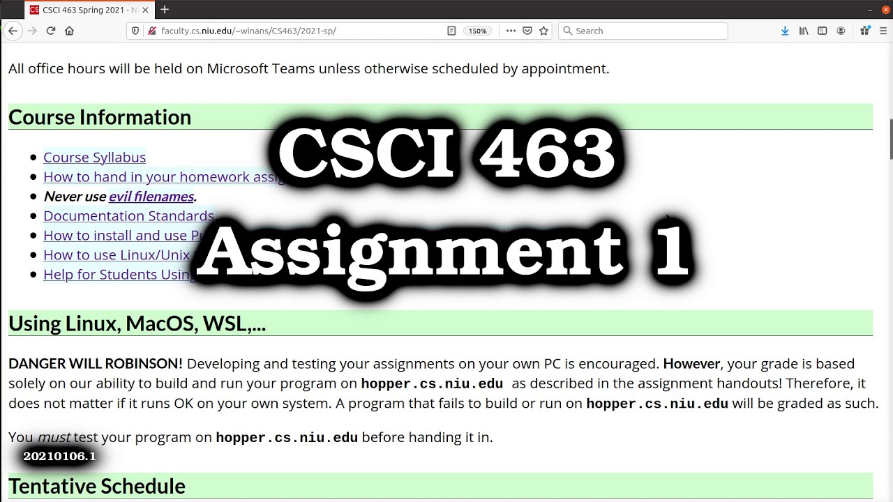 How to do assignment 1 (NIU CSCI 463, Spring 2021)