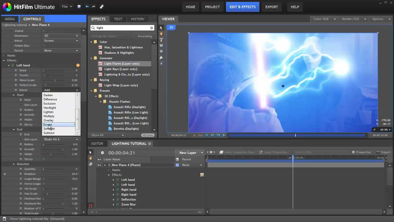Star Wars-style Force lightning
