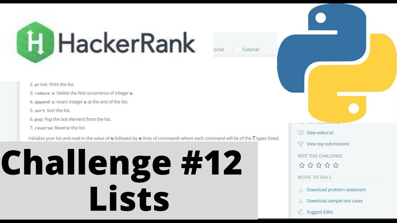 Hackerrank Python | Challenge #12 | Lists | if-elif-else