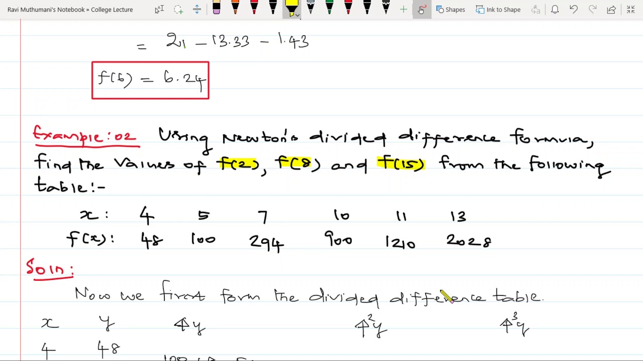 4 3 2  Newton's divided difference method | Engineering Mathematics