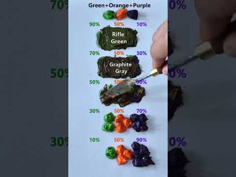 Green VS Orange VS Purple..Satisfying Color Mixing 🎨 #colors #asmrart #mixedcolors