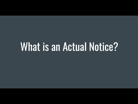 Actual Notice
