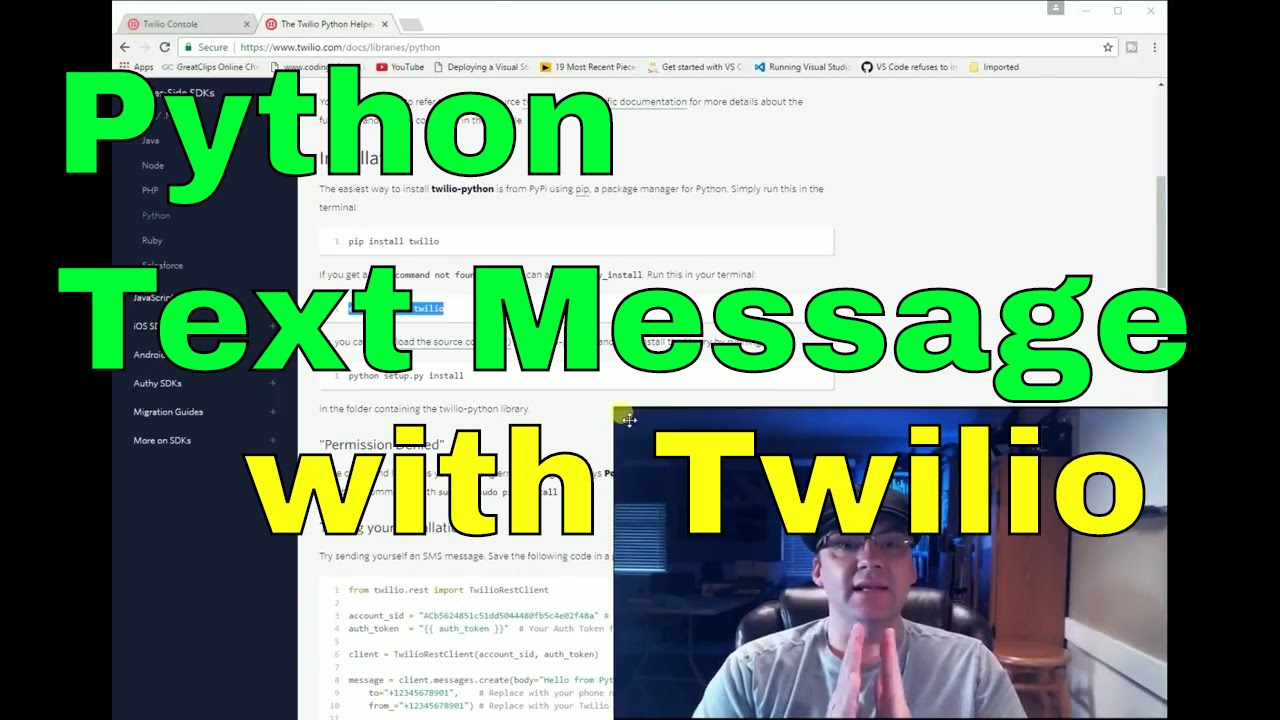 Twilio Tutorial: Send SMS Text Message - Python Texting API