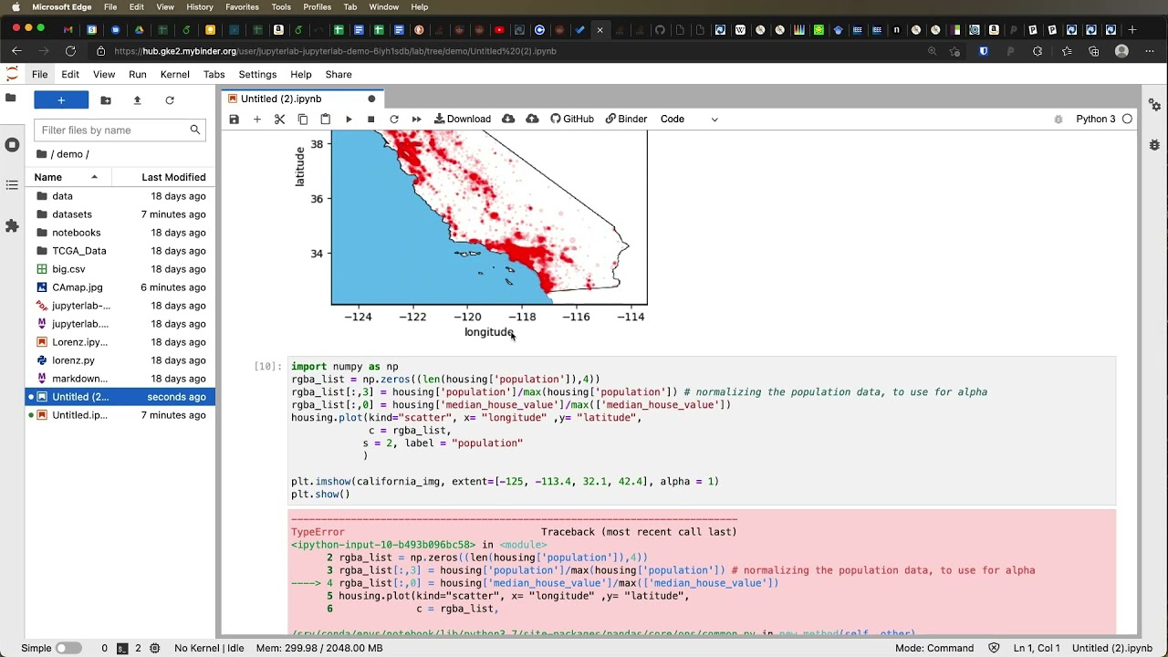 Python 8: Controlling color gradients in matplotlib