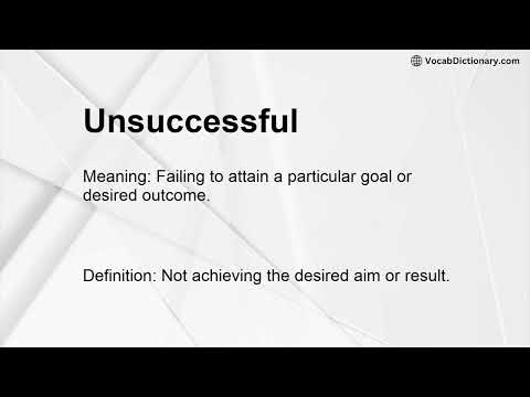 Unsuccessful Meaning