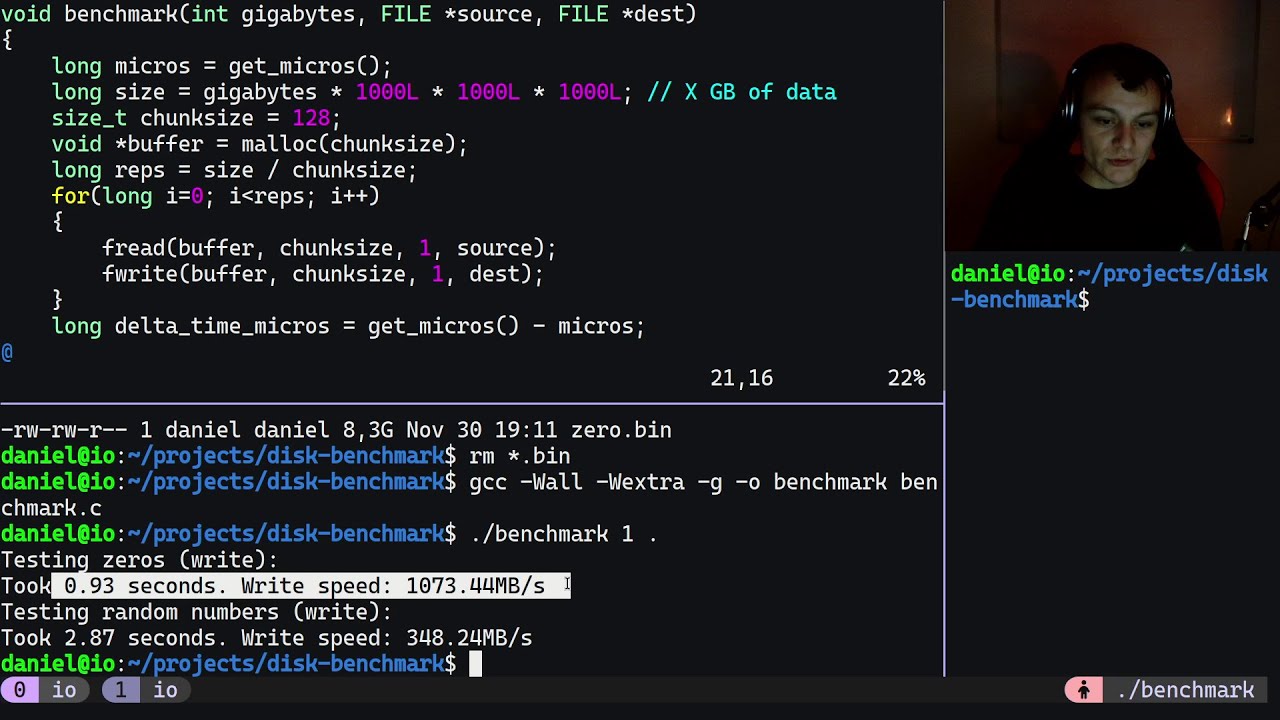 Coding a Disk Benchmark Tool in C