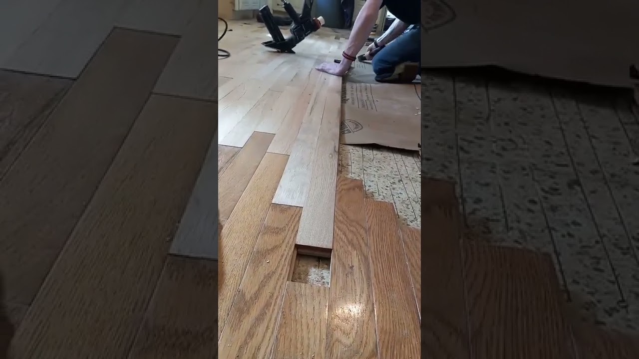 weaving in hardwood flooring, patch/repair. #refinishinghardwoodfloors #hardwoodflooring