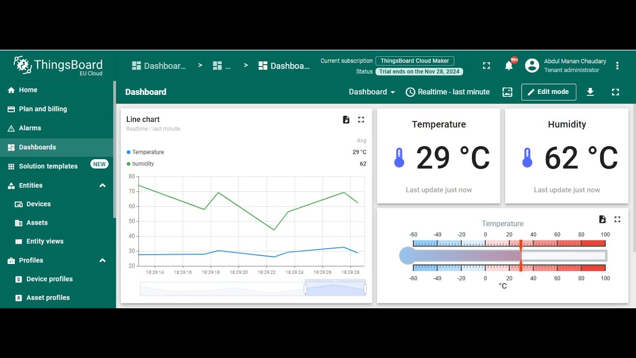 ThingsBoard IoT Based Monitoring with Email Alerts & PDF Reports on Python Flask