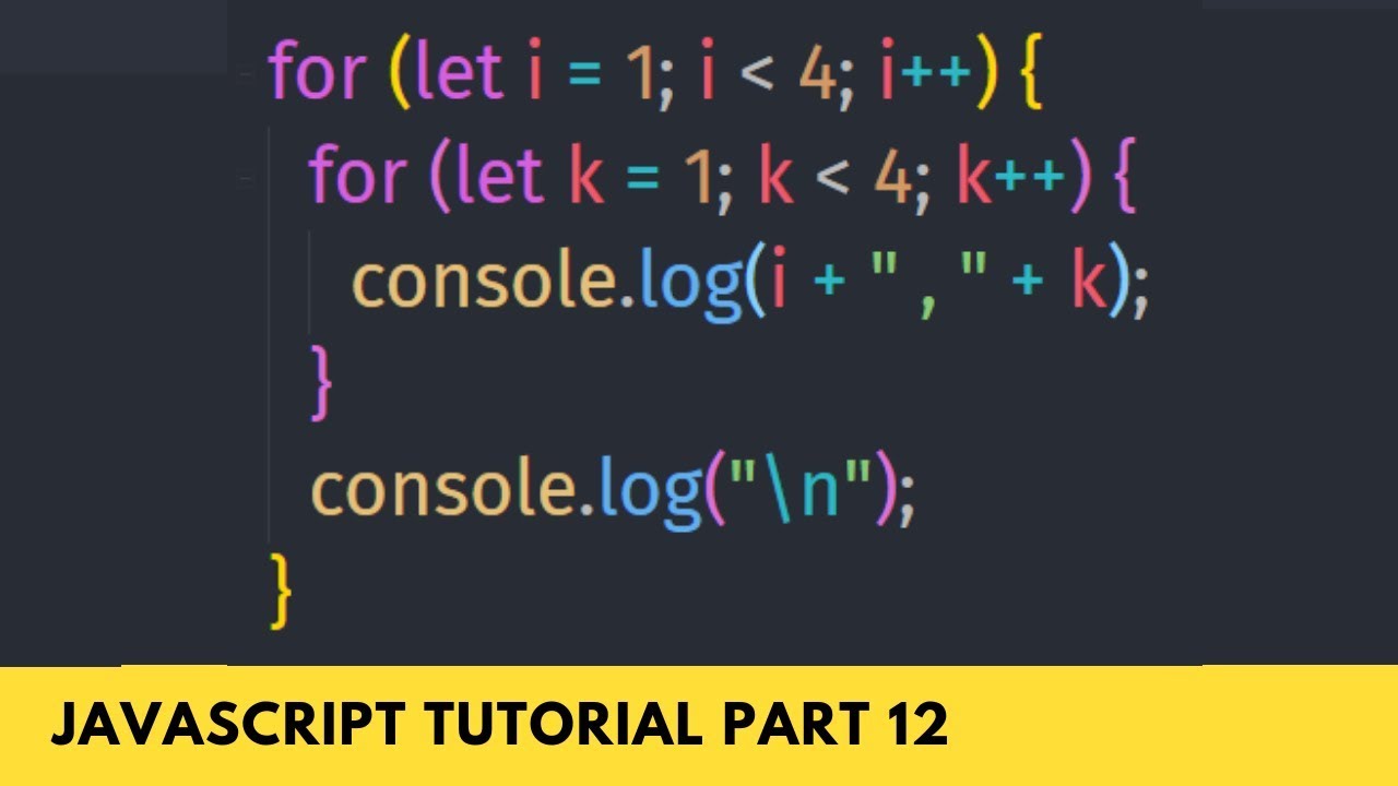 Nested For Loop Important for Dynamic Array  - JavaScript Tutorial Part - 12