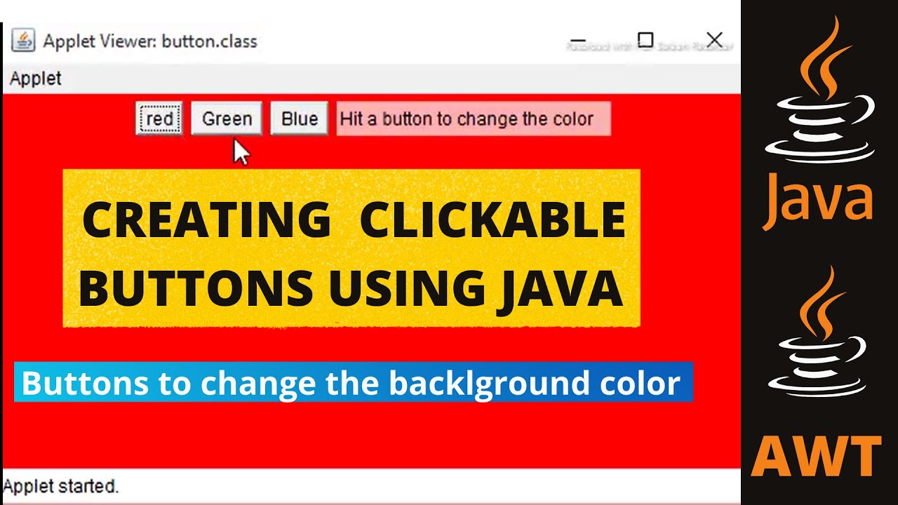How to create buttons in java || java AWT