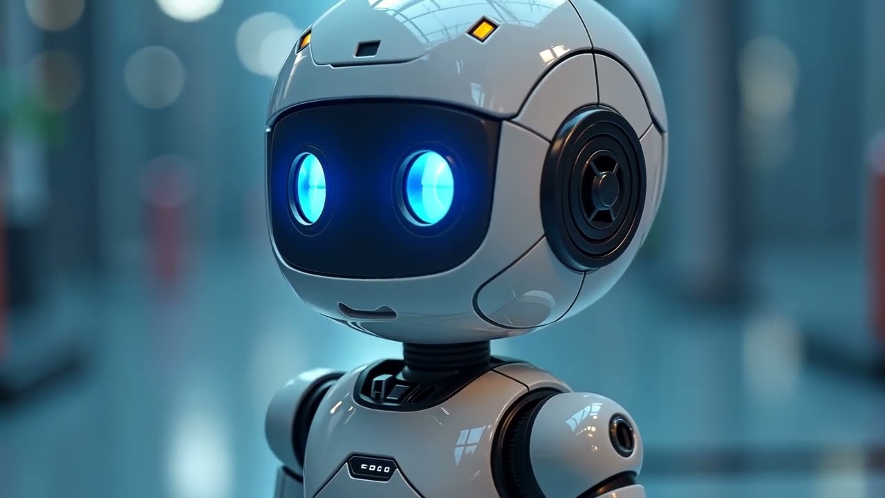 Ai Generated Robot With Blue Eyes - Stock Video Free To Use HD 4K