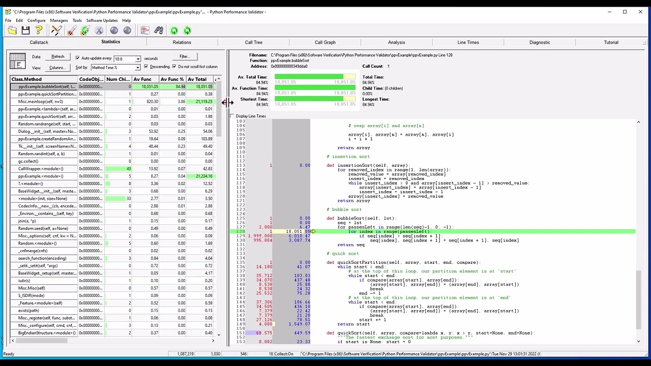 Configuring Python Performance Validator