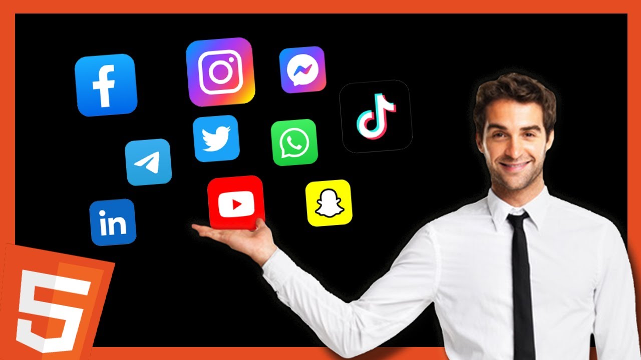 🟠How to Add Social Media Icons with HTML and CSS