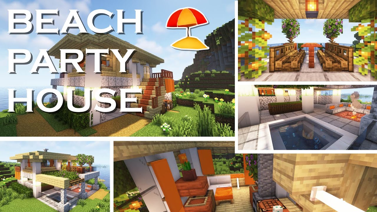 Minecraft Beach Party House Build Tutorial - Minecraft Builders