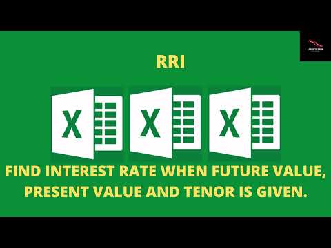 Learn excel:RRI function in excel to find rate of return when present and future values are given.