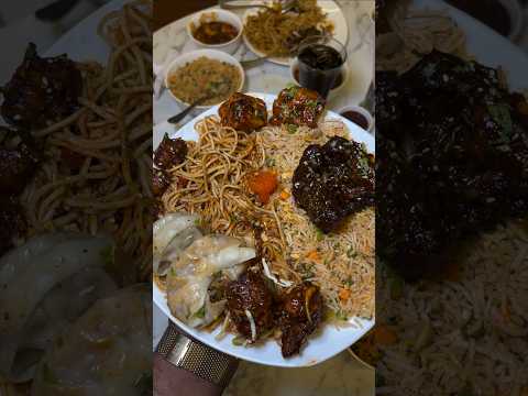 Wedding Style Chinese Food Fried Rice Chilli Chicken Mango Chicken Wings #shorts #ytshorts #minivlog