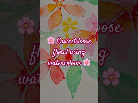 Easiest loose floral 🌸 #easy #watercolor #painting #flowers #soothing #satisfying #art #artist