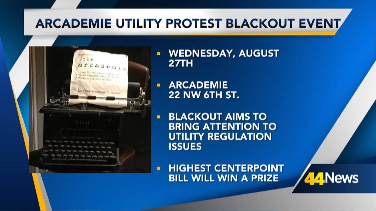 Arcademie utility protest blackout event