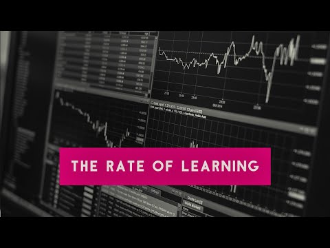The rate of learning: how efficiency of acquiring a language evolves with time