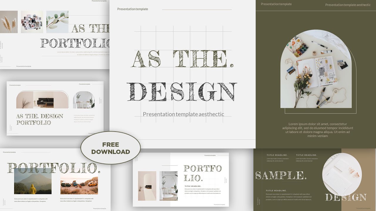 🔴Aesthetic Portfolio PPT Template #1  |  Free Download PPT | Slides Tech