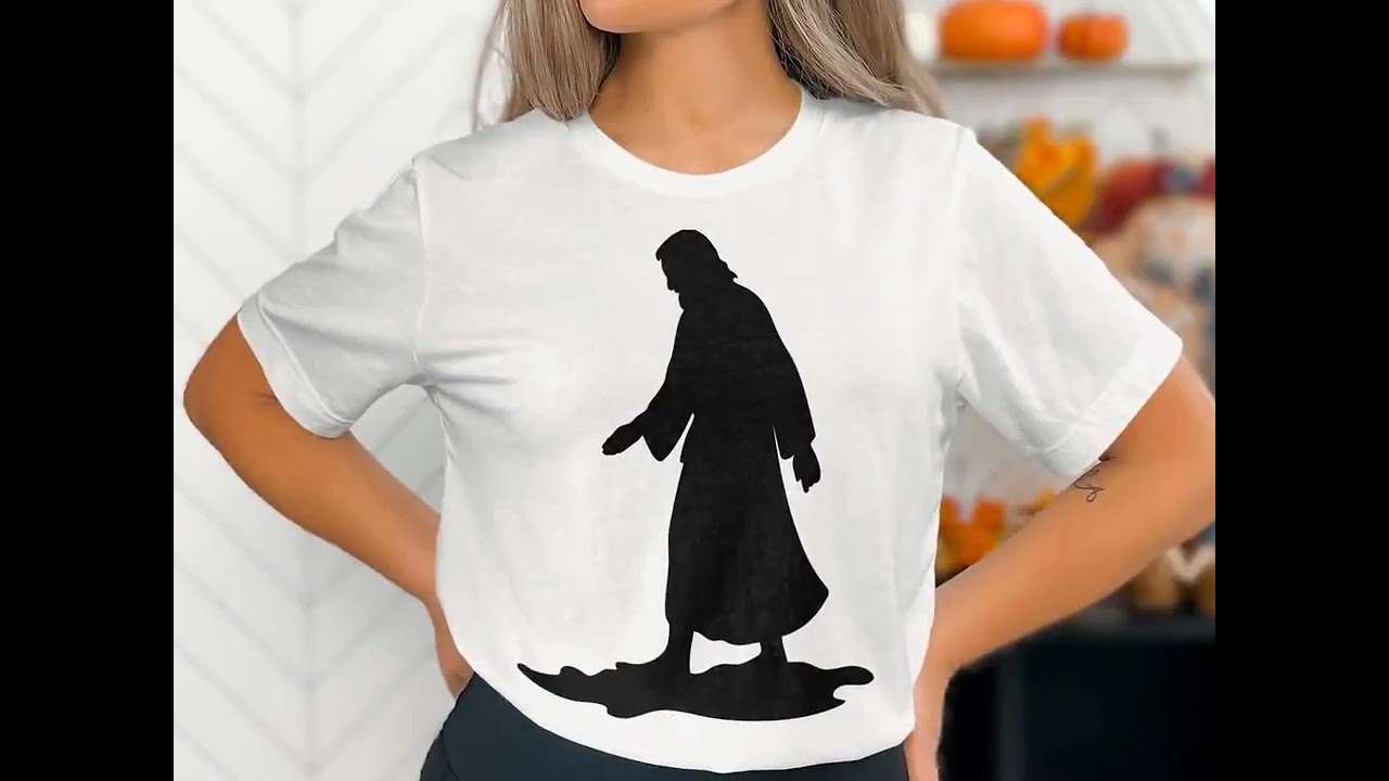 Jesus Silhouette,Jesus Walking on Water Silhouette, Jesus Silhouette SVG, Christian Miracle Design,