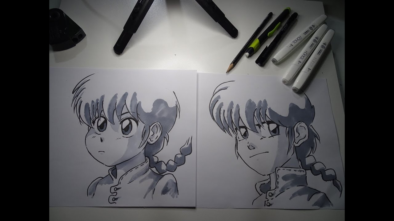 Drawing Ranma 1/2 Male and Female Character / Dibujando a Ranma 1/2 Hombre y Mujer.