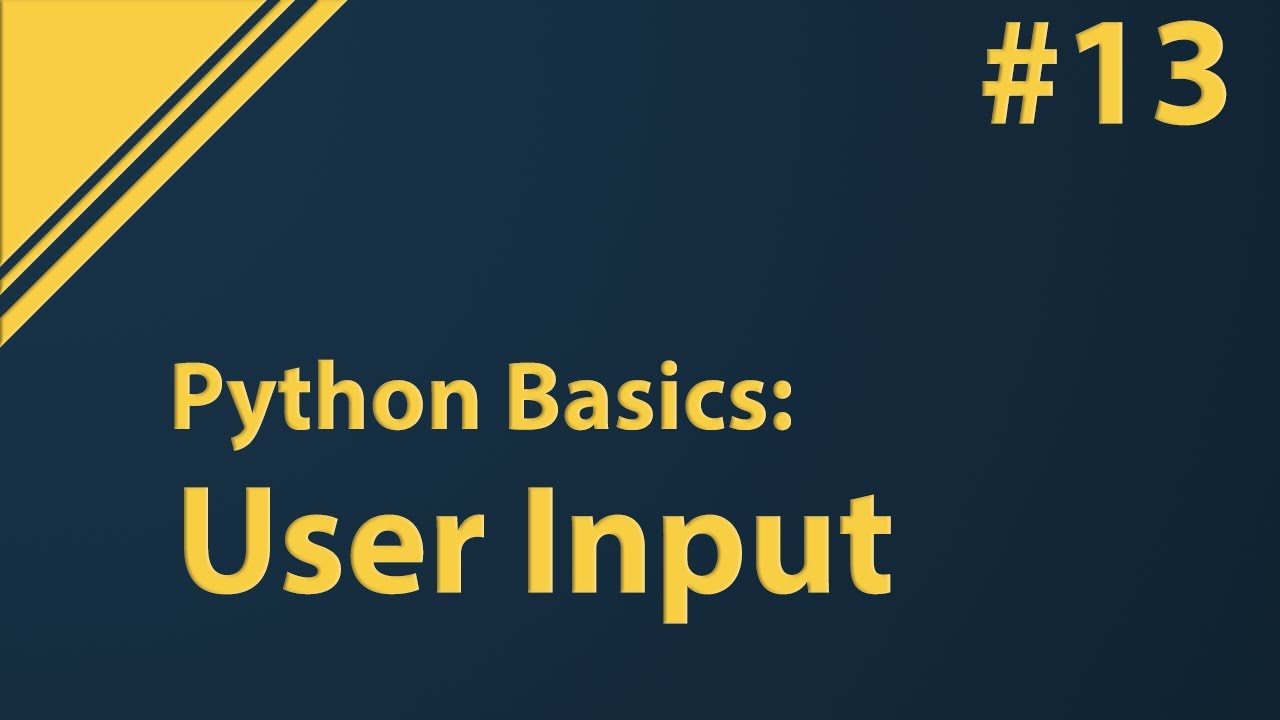 Python Tutorial: How to get user input