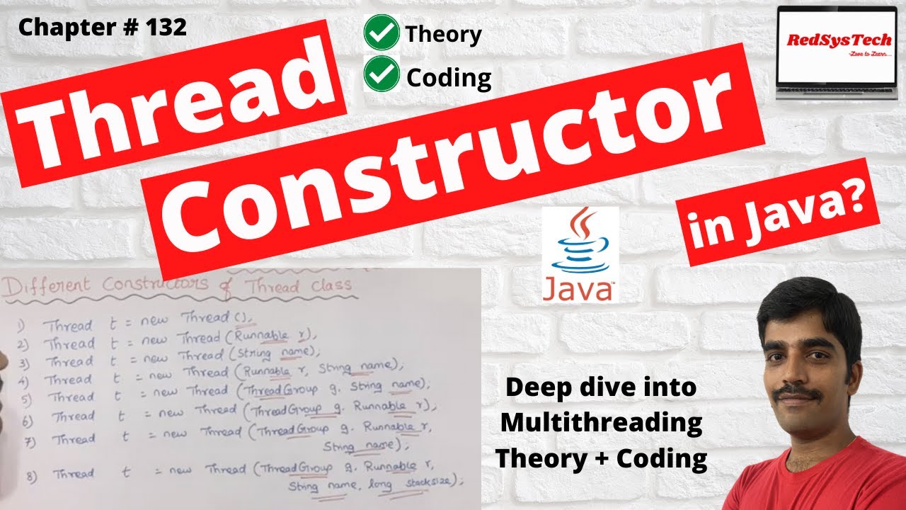 # 132 Thread Constructor | Java.lang.Thread Class | Java.lang.Thread Class in Java | Java|RedSysTech