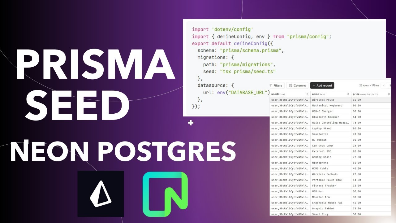 Prisma Seed Tutorial  Seed Neon Postgres Database