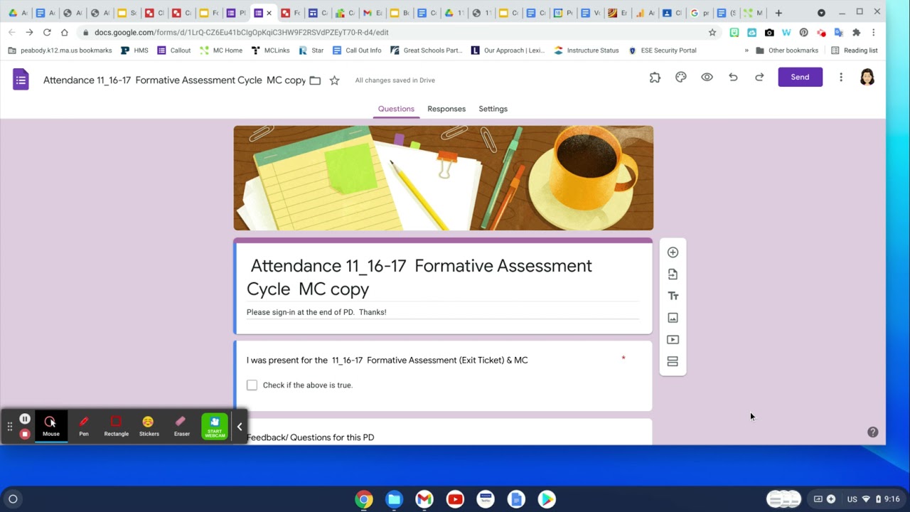 Save a Google Form as a PDF and Create a Mastery Connect Multiple Choice test.