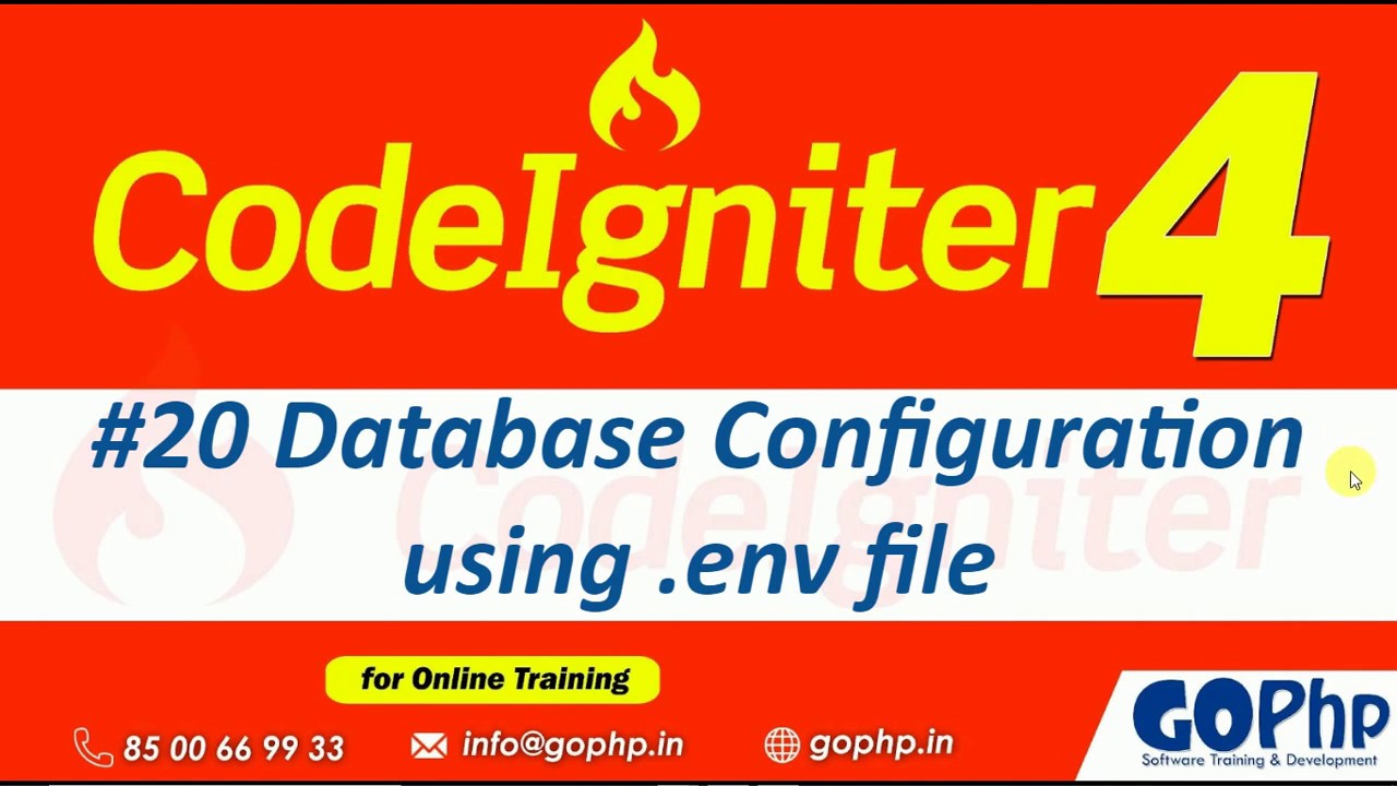 #20 Database Configuration by using .env file | CodeIgniter 4 Tutorials