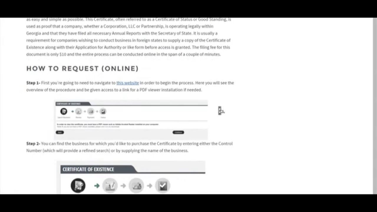 How to Get a Certificate of Existence in Georgia | Online
