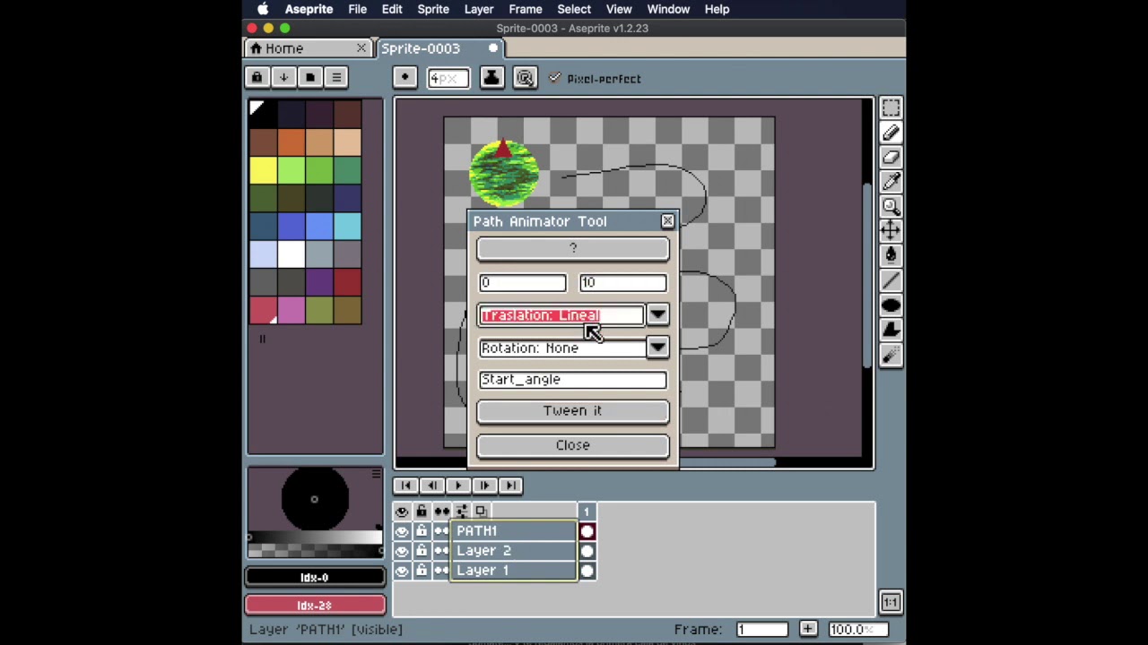 Aseprite tweening without rotation (by Lua script)