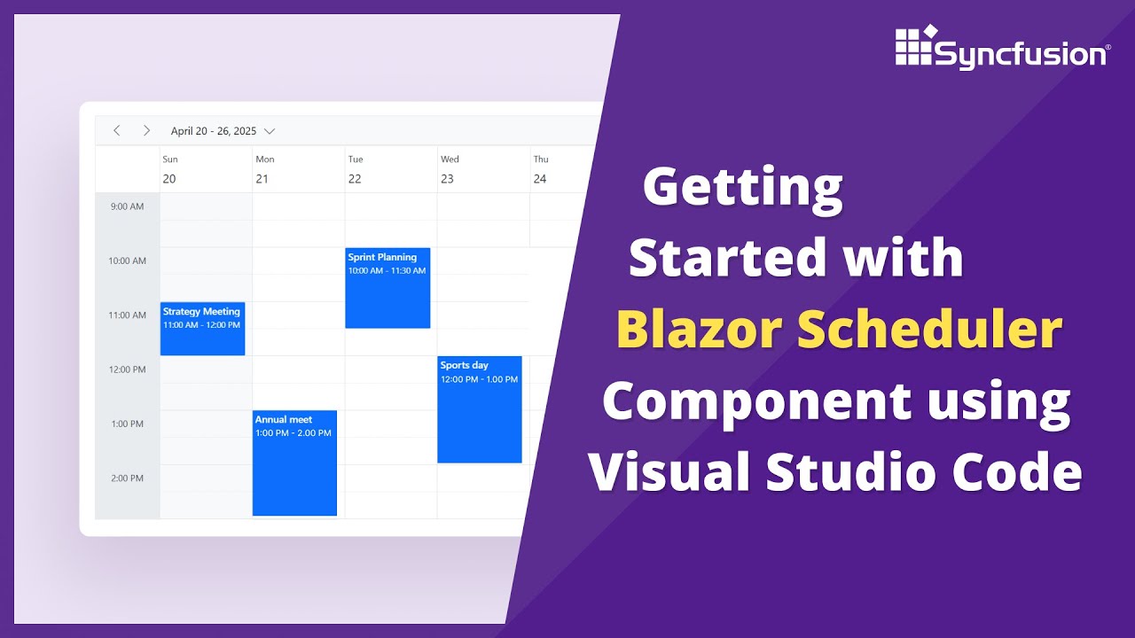 Getting Started with Blazor Scheduler using Visual Studio Code