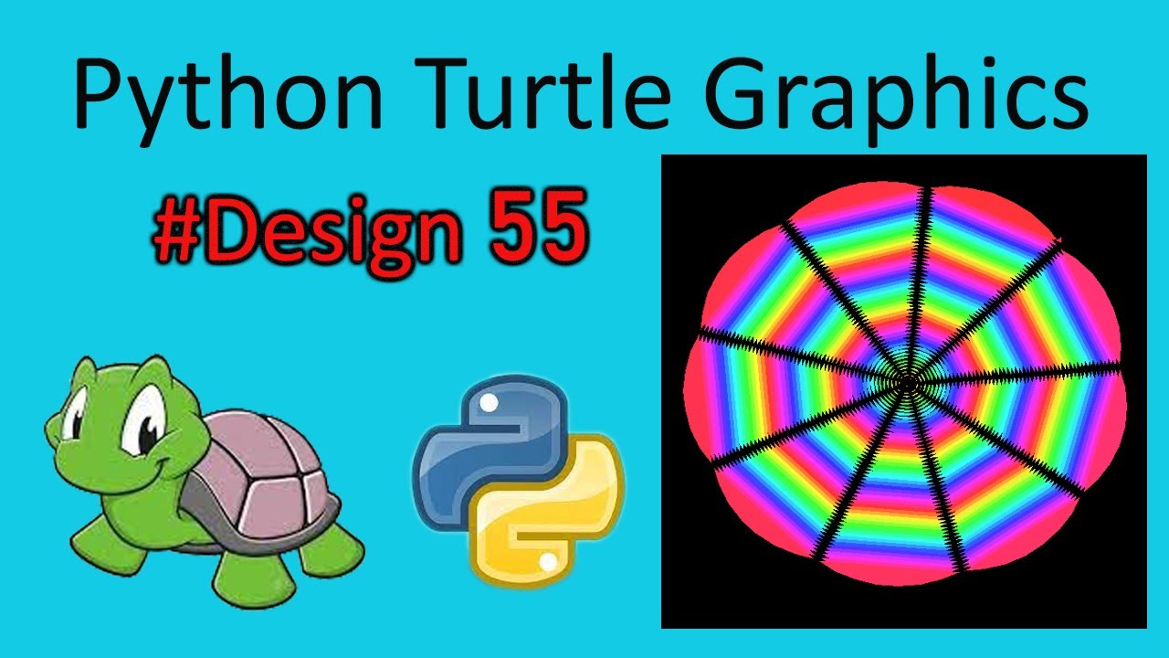 python turtle graphics tutorial || #design55  || Python graphics
