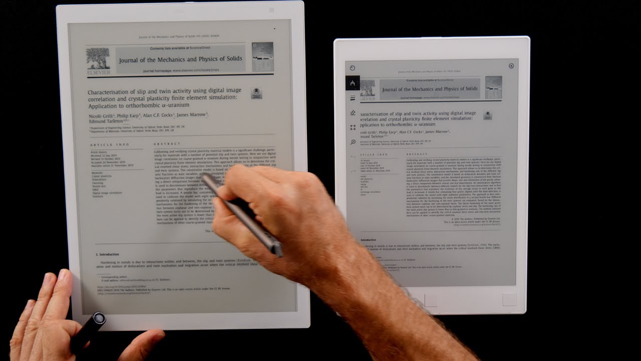 Reading An Academic Journal PDF on reMarkable vs Quaderno 13.3 Inch