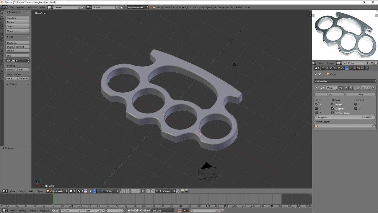 Blender 3D - Speed Modeling #5 Brass Knuckles