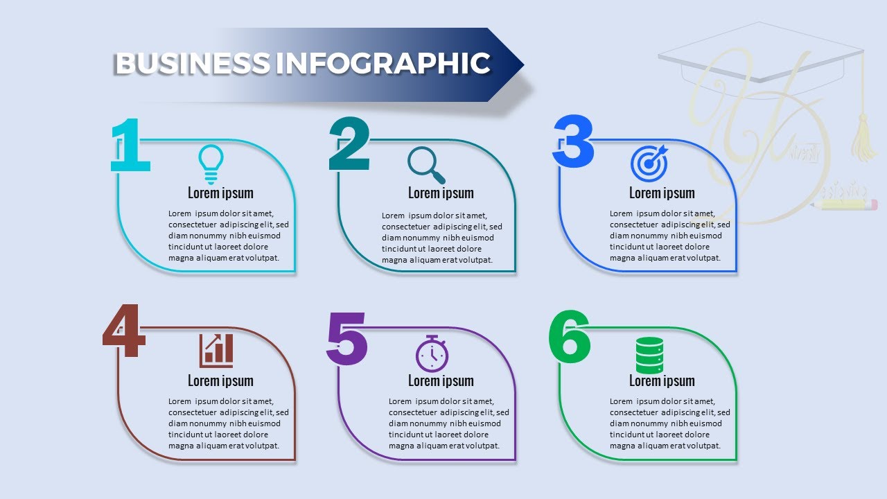 6 steps business infographic slide in PowerPoint  tutorial no 65