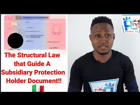 The Structural Law that Guide A Subsidiary Protection Holder Document!!