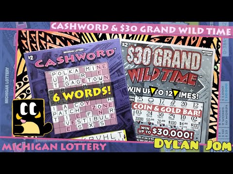 [Found a COIN, GOLD BAR and 6 WORDS] Michigan Lottery- $2 Cashword and Wild Time