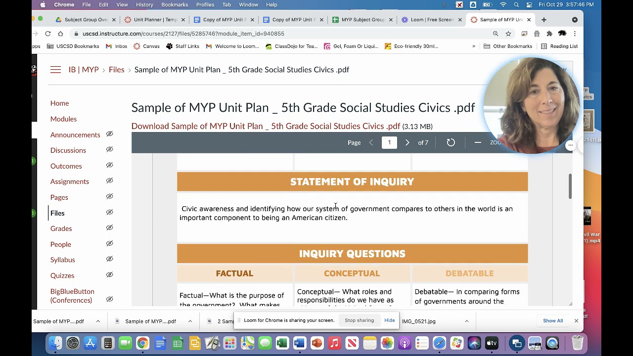 MYP Unit Plan Overview