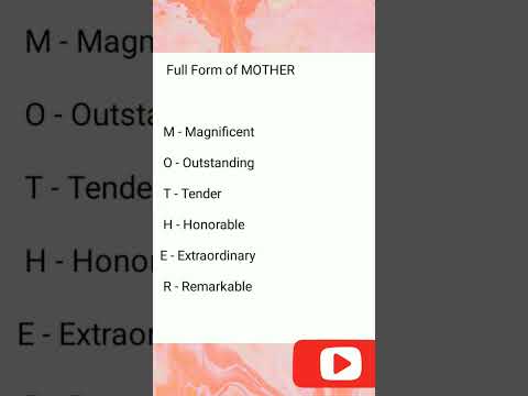 Full Form of MOTHER | Heart Touching Meaning of MOTHER🥺❤