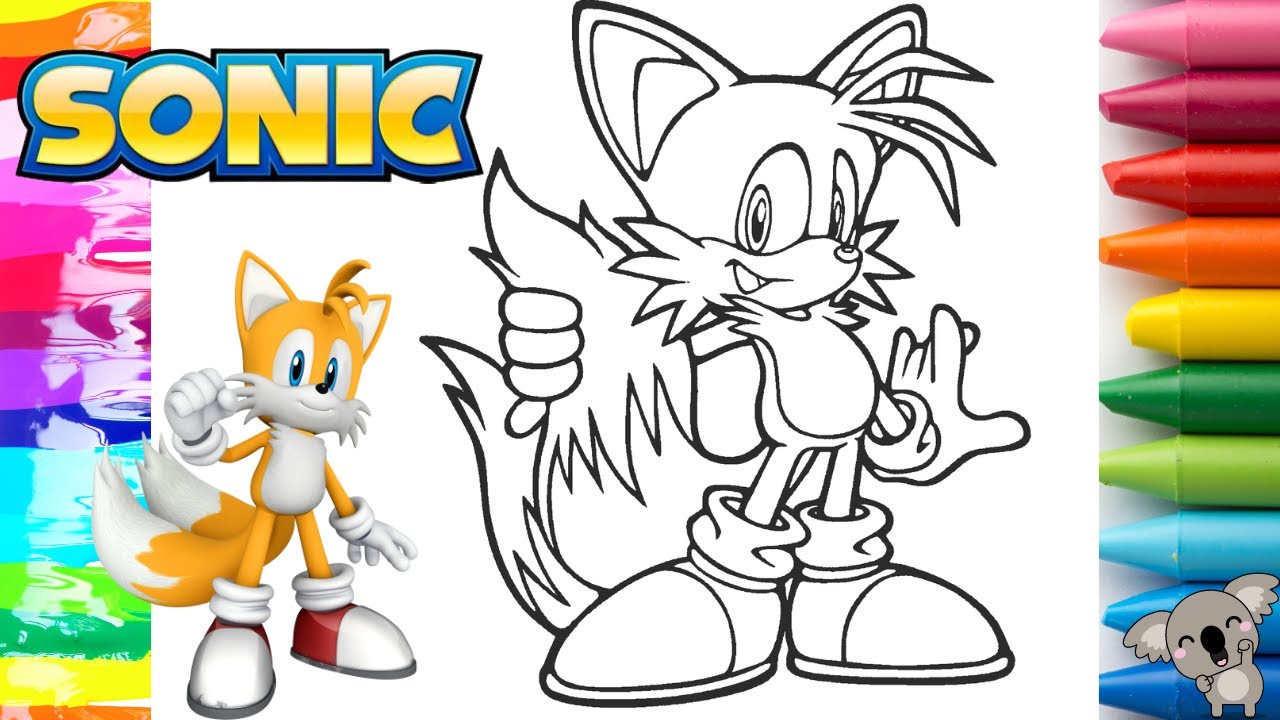COLORING SONIC -  MILES TAILS POWER coloring page COLOR WITH ME