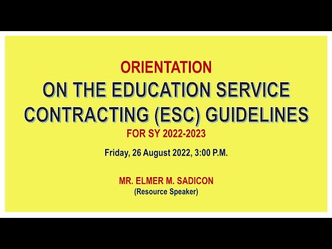 ESC Orientation for Grade 7 SY 2022-2023