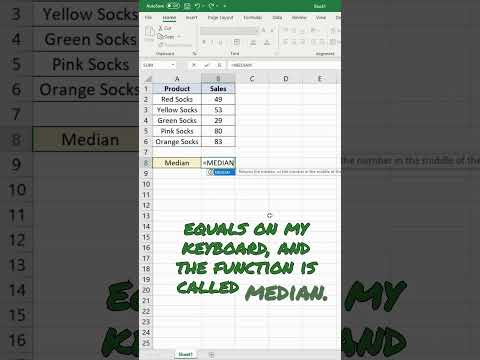 How to Find Median in Excel
