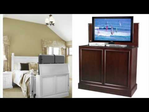 Carousel Espresso End of Bed TV Lift Cabinet